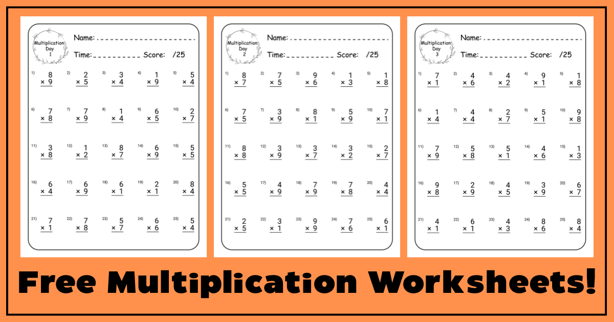 20 Multiplication Worksheets Free PDF Printable Download